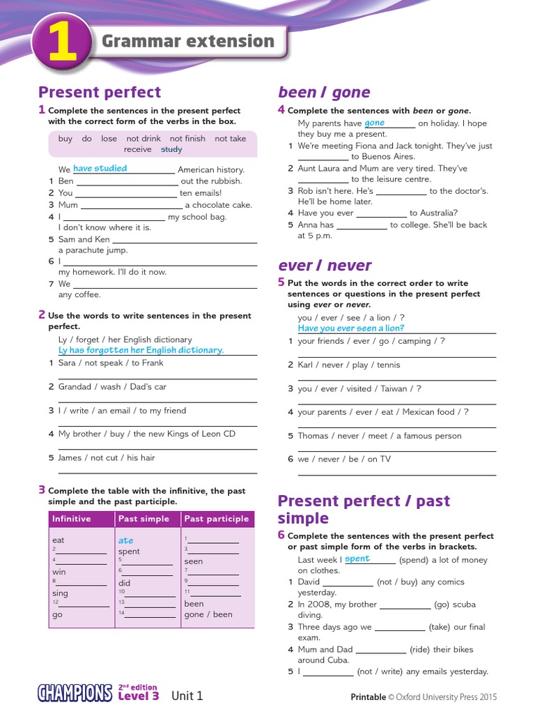 Champions Level 3 Grammar Extension | PDF | Linguistics