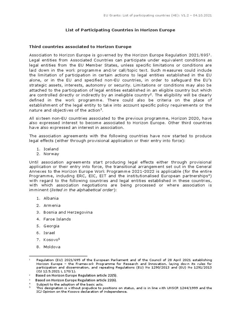 Country List | PDF | European Union | International Relations