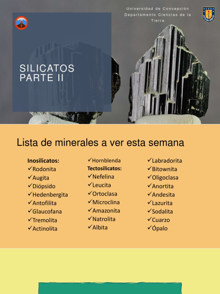 Silicatos II - Inosilicatos, Tectosilicatos | PDF | Cuarzo | Minerales