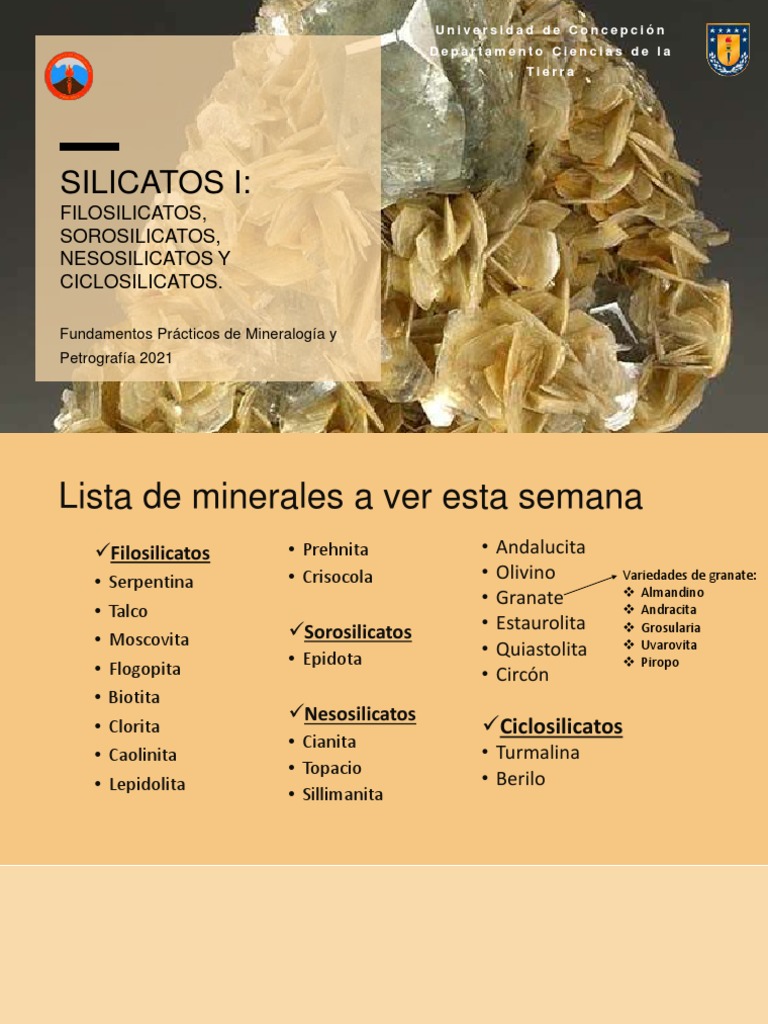 Silicatos I - Filosilicatos, Nesosilicatos, Sorosilicatos y ...