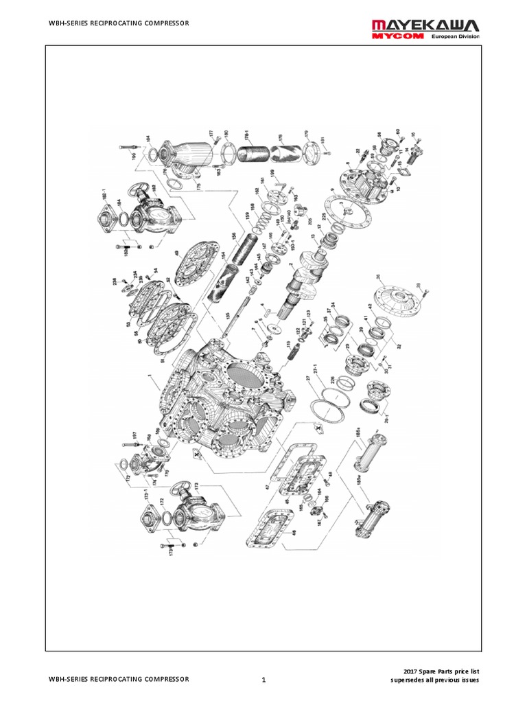 Wbh-Series Reciprocating Compressor: Exploded View | PDF | Pump ...