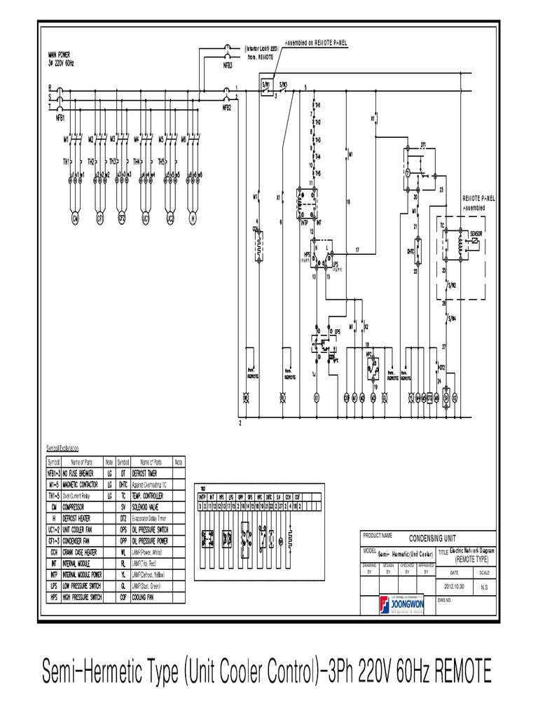 Wiring Diagram (3Ph 220V 60Hz) - Model | PDF