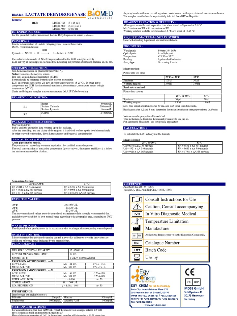 Biomed LDH 51 | PDF | Lactate Dehydrogenase | Chemistry