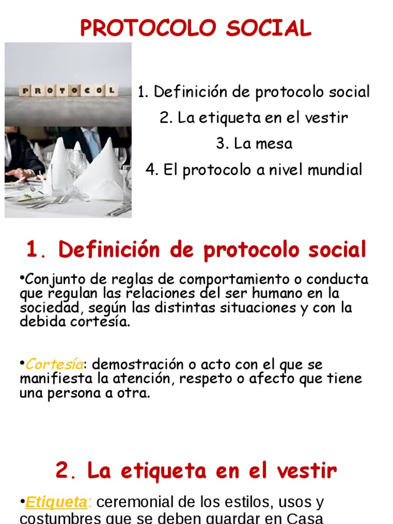 Protocolo Social Completo | PDF | Cuchillería | Etiqueta