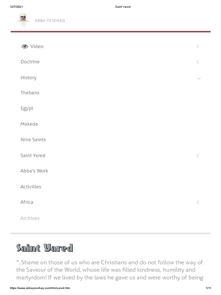 Saint Yared | PDF