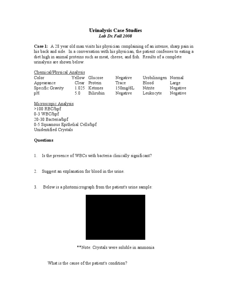 Urinalysis Case Studies | PDF | Urine | Kidney
