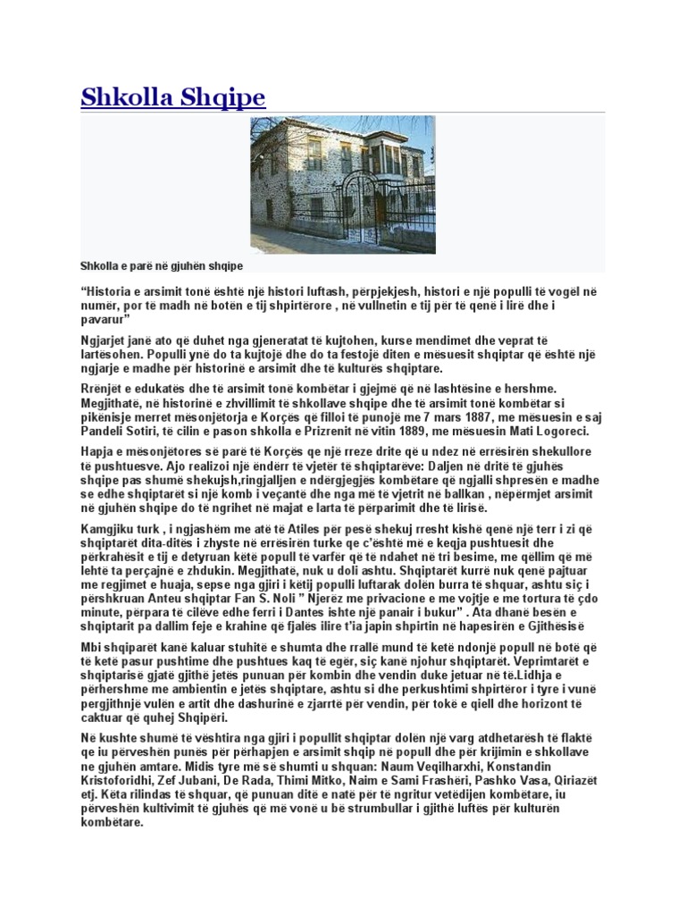 Shkolla Shqipe | PDF