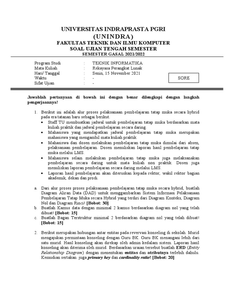 Uts RPL 2122 Sore | PDF