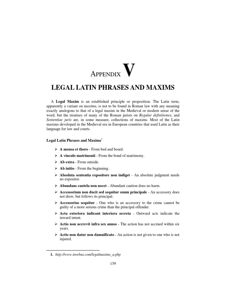 Legal Latin Phrases and Maxims | PDF | Burden Of Proof (Law) | Crime ...