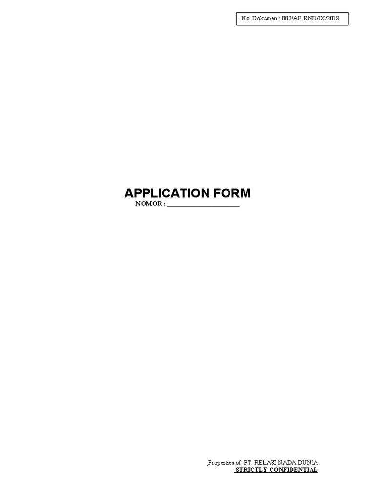 FM-HR-01 Application Form - RND-1 | PDF