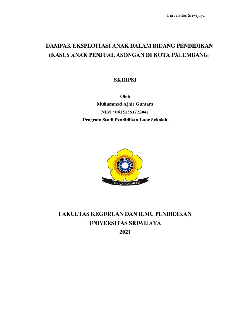 Eksploitasi Anak Di Palembang Pdf