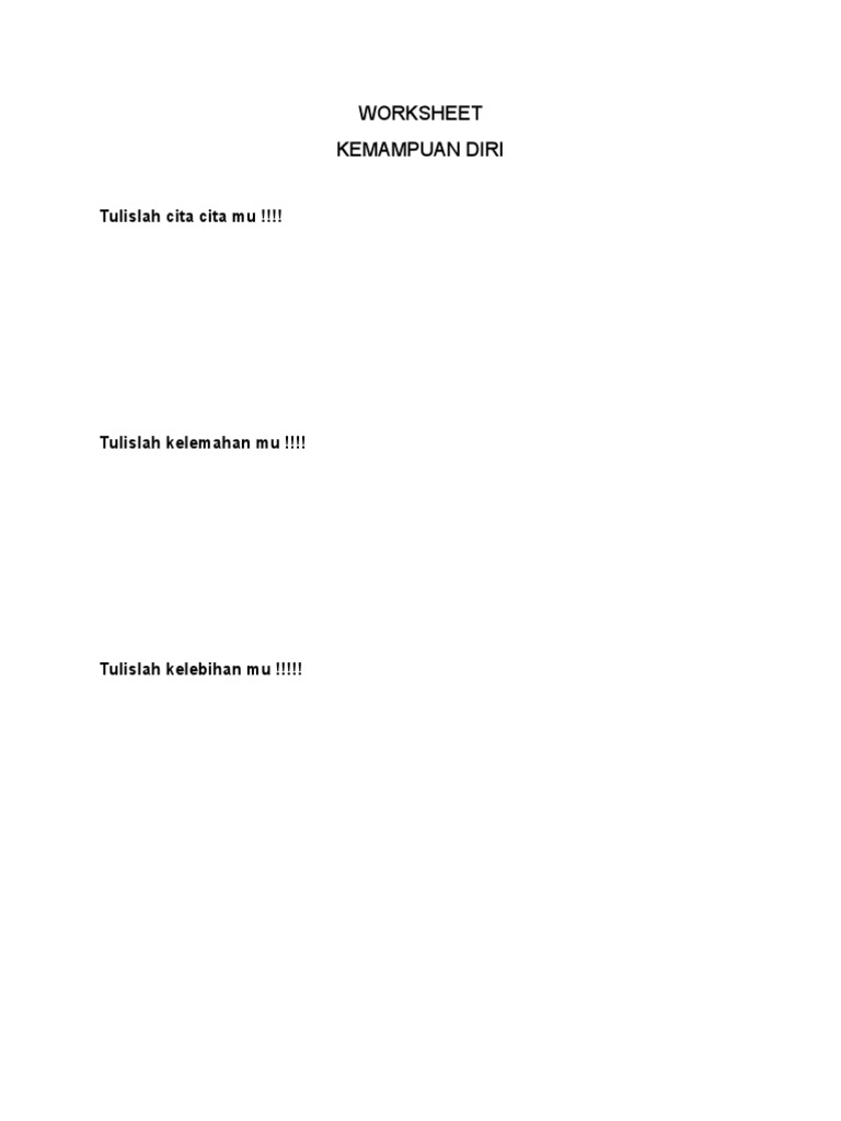 Cita, Kelemahan, dan Kelebihan Diri | PDF