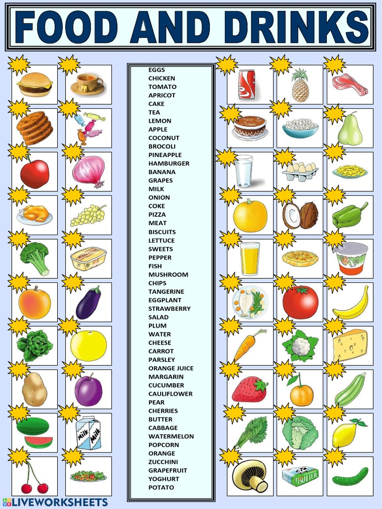 Food and Drinks Vocabulary | PDF
