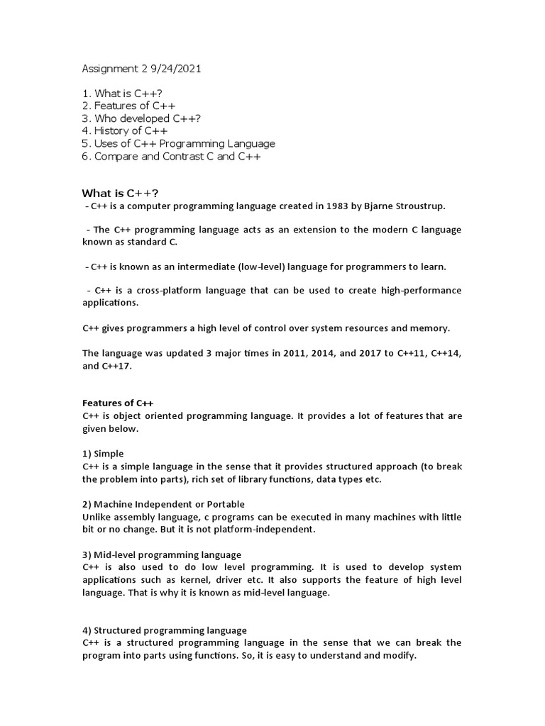 What Is CPP - L2 | PDF | C++ | Object Oriented Programming