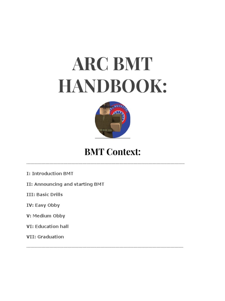 Arc BMT Handbook | PDF | Sergeant | Drill Instructor