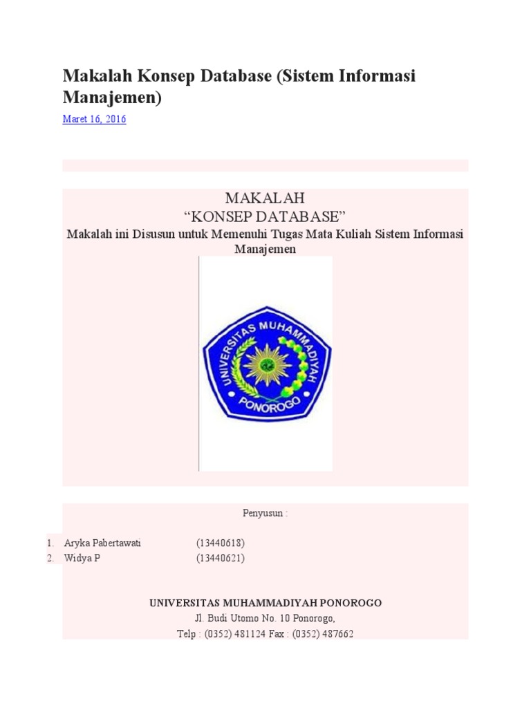 Makalah Konsep Database | PDF