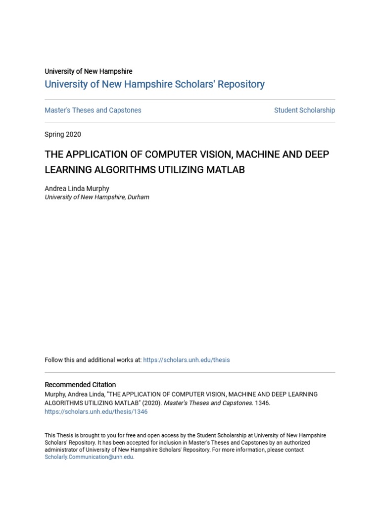The Application of Computer Vision Machine and Deep Learning Alg | PDF ...