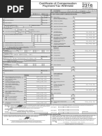 Bir Form 2316 | PDF | Income Tax | Wage