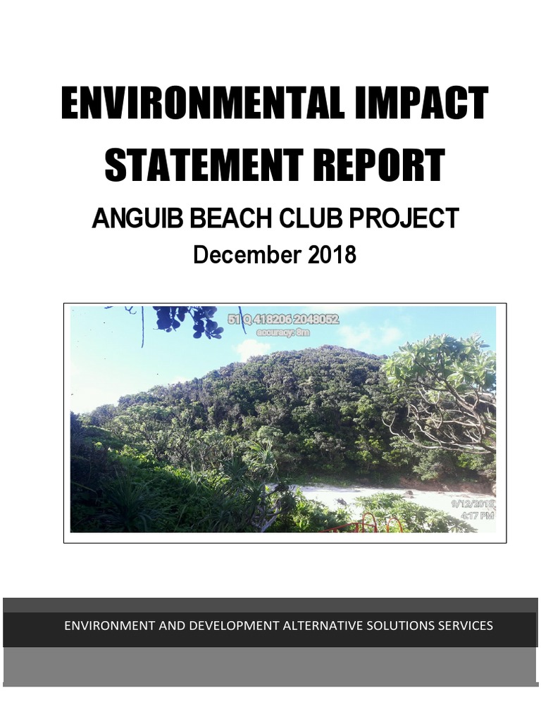 Environmental Impact of Anguib Beach Club | PDF | Environmental Impact ...