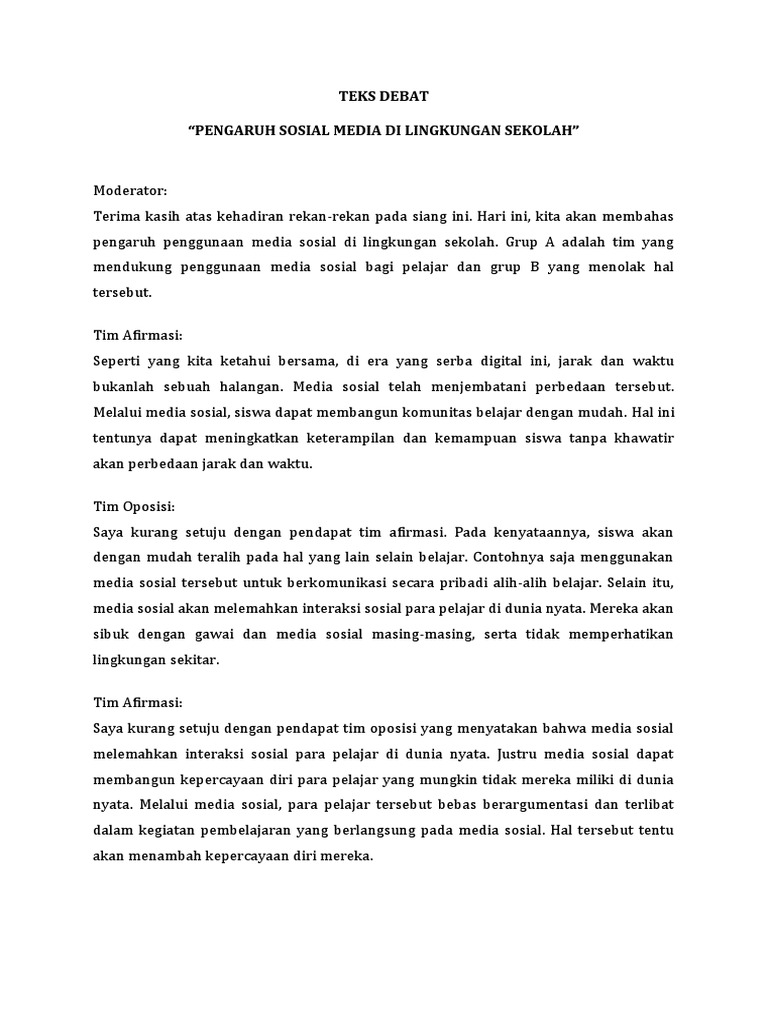 Contoh Teks Debat | PDF