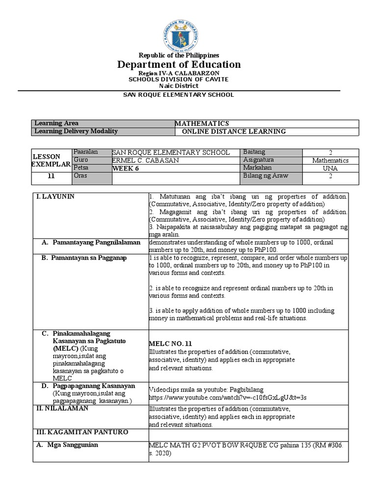 Department of Education: Region Iv-A Calabarzon Schools Division of ...