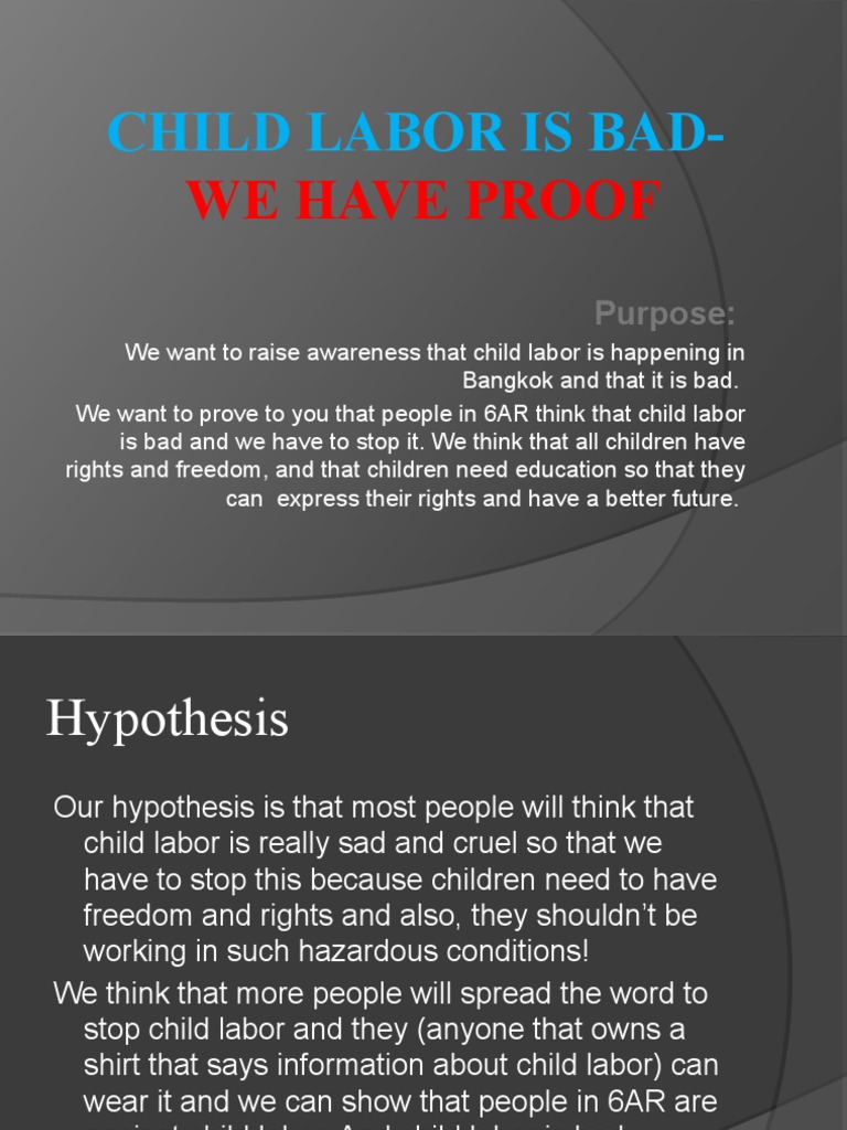 Child Labor Is Bad-: We Have Proof | PDF | Child Labour