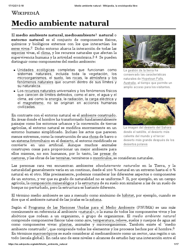 Medio Ambiente Natural - Wikipedia, La Enciclopedia Libre | PDF ...