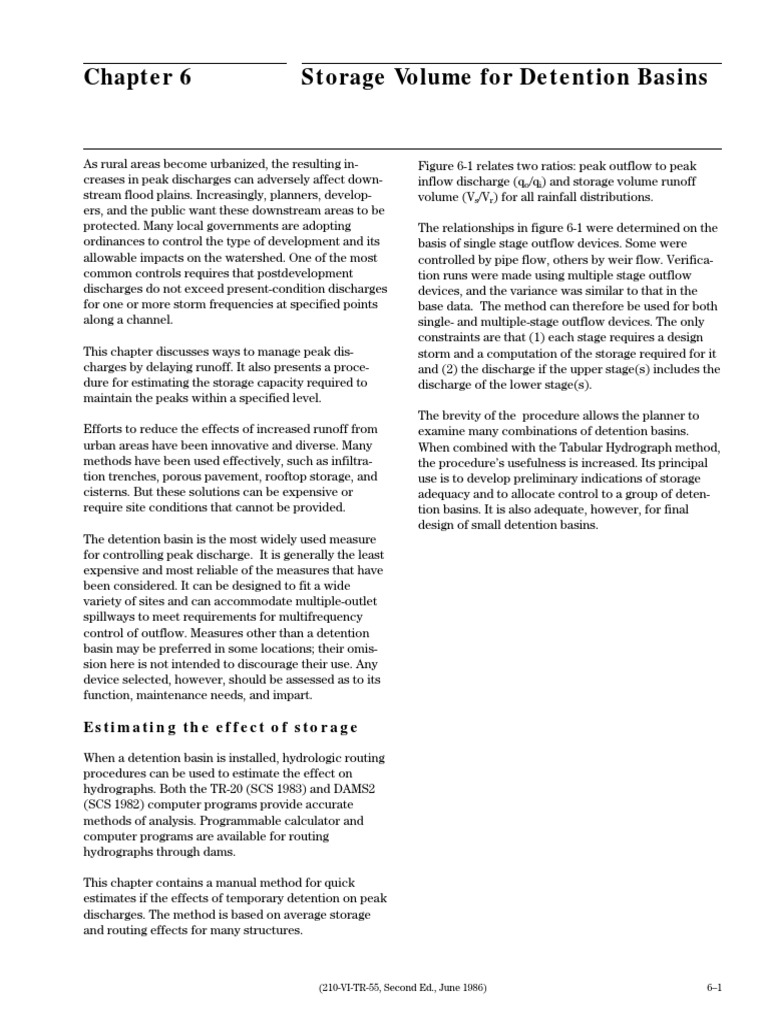 Detention Basin Storage Volume Guide | PDF | Discharge (Hydrology ...