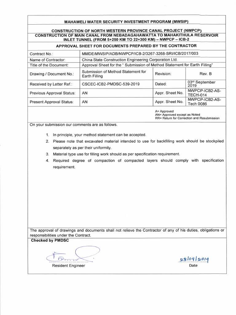 Ms-07-Method Statement For Earth Filling | Download Free PDF | Traffic ...