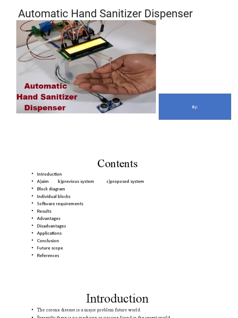 Automatic Hand Sanitizer Dispenser | PDF | Arduino | Disinfectant