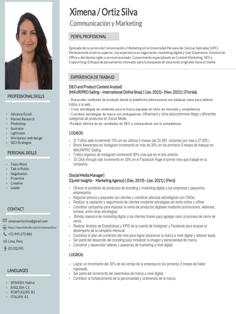 CV - Ximena Ortiz Silva - PPTX - Español | PDF | Marketing | Marca