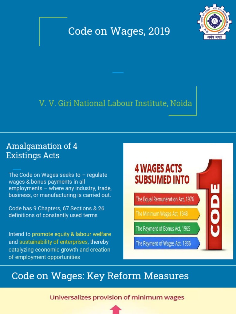 Code On Wages 2019 | PDF | Employment | Wage