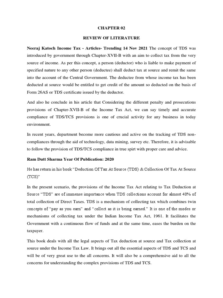 A Comprehensive Review of the Literature on Tax Deduction at Source ...