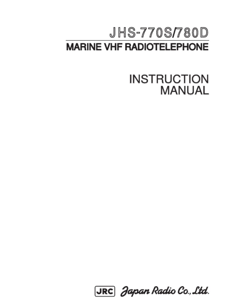 VHF JRC JHS-770S-780D Instruct Manual | PDF | Electronics | Radio