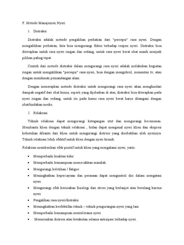 Metode Manajemen Nyeri | PDF | Pengembangan Diri