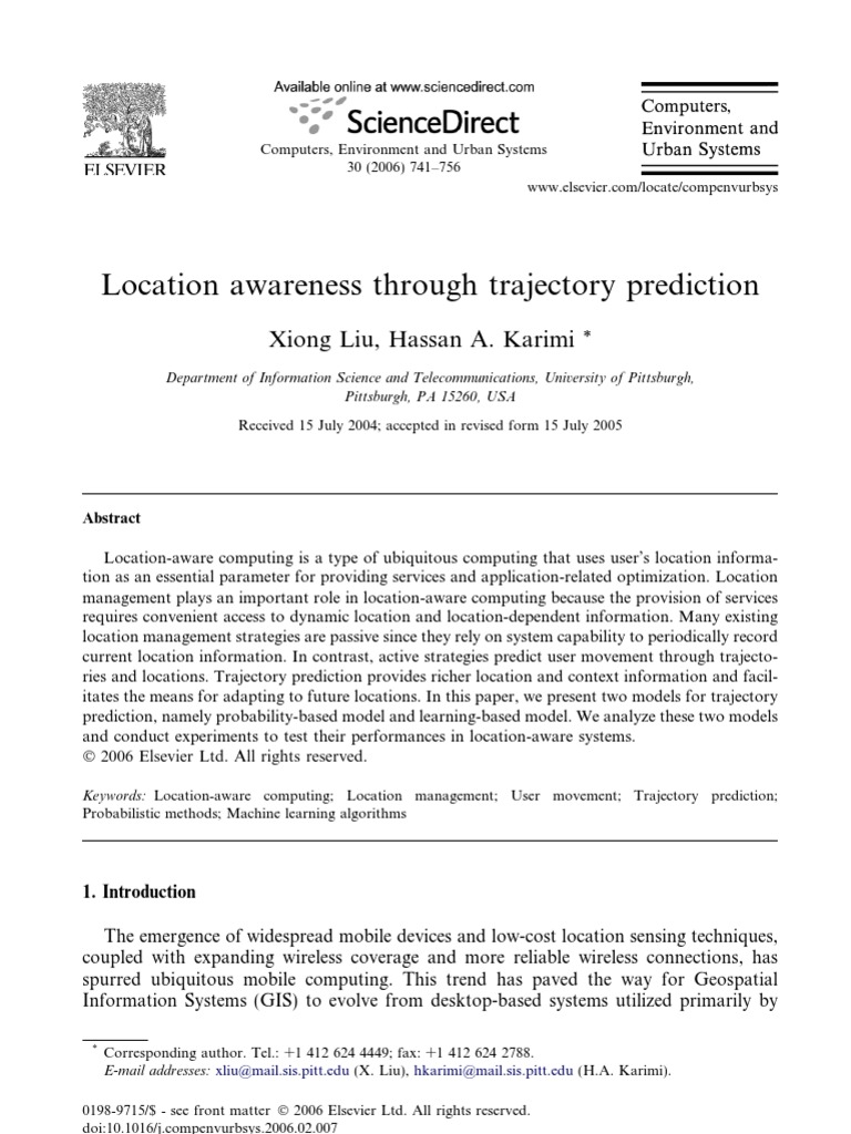 Trajectory Prediction Pdf Statistical Classification Global Positioning System