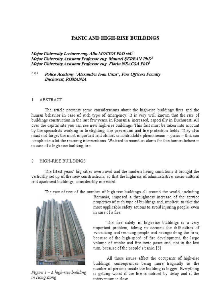Panic and High-Rise Buildings | PDF | Panic | Building