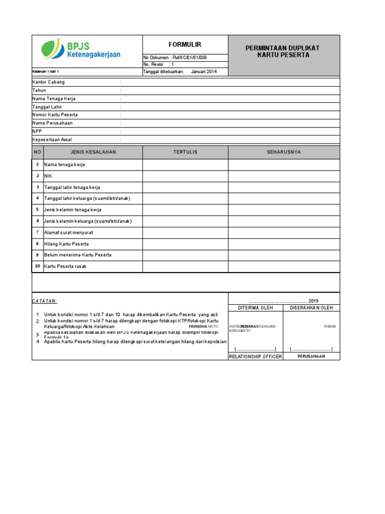 Form Untuk Perusahaan - Nik | PDF