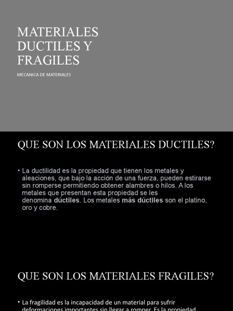 Materiales Ductiles y Fragiles | PDF | Ductilidad | Rieles