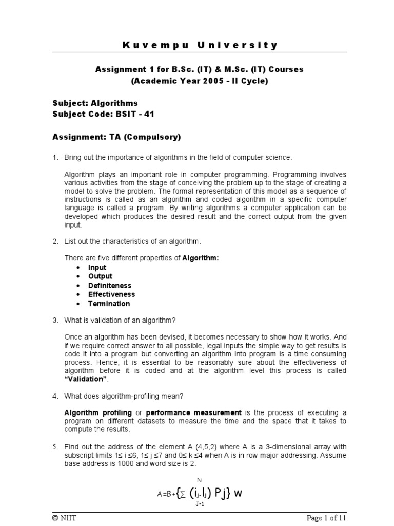 Bsc Sem4 Algorithms Assignment 1 Ans Pdf Algorithms Queue 6013