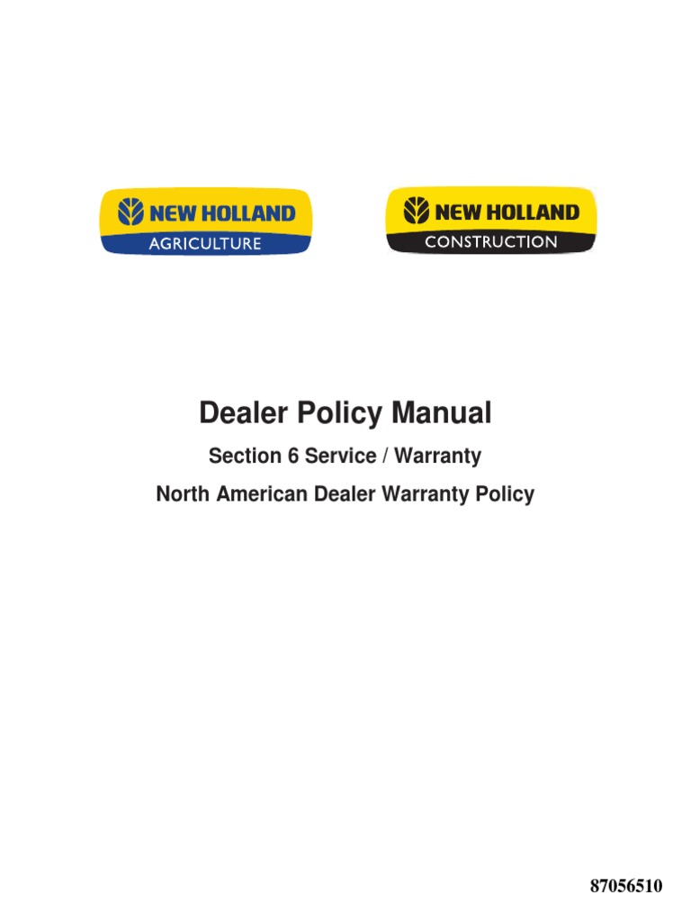 Dealer Policy Manual: Section 6 Service / Warranty North American ...