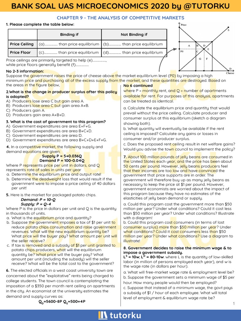 Bank Soal Micro UAS by Tutorku | PDF | Labour Economics | Monopoly