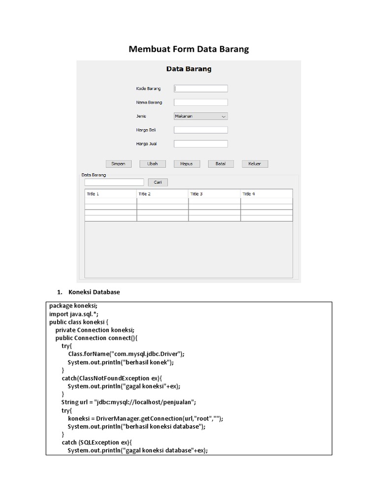 Membuat Form Data Barang | PDF | Computing | Computer Science