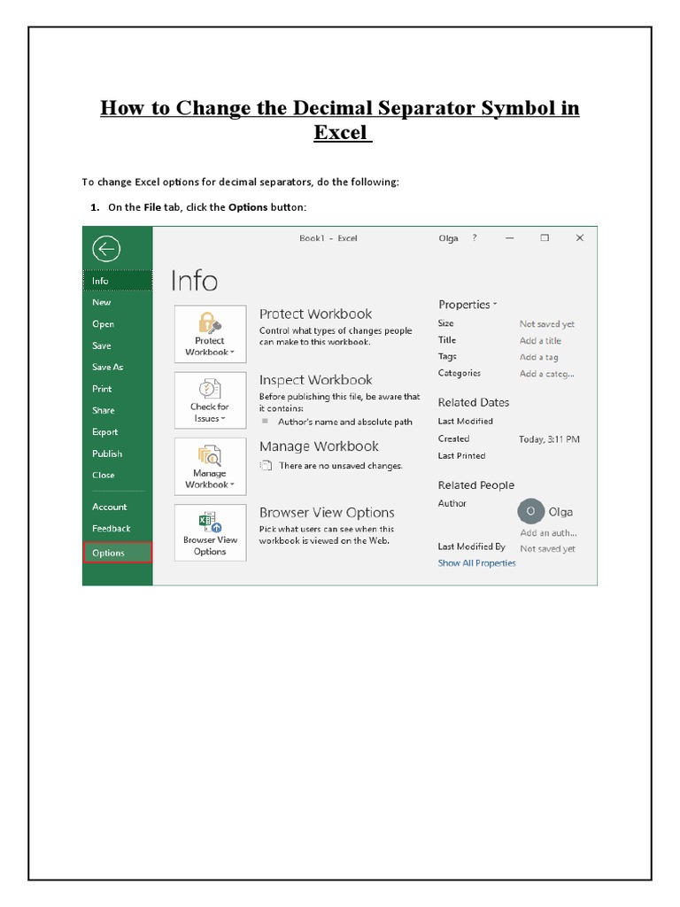 Decimal Separator Symbol in Excel | PDF | Comma Separated Values ...