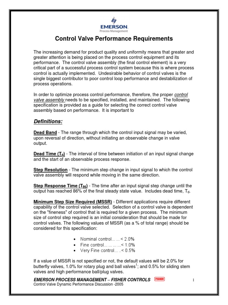 Control Valve Performance | PDF | Process Control | Valve