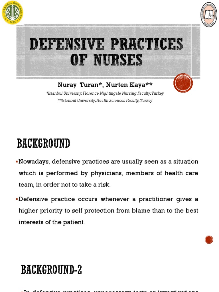 Defensive Practice | PDF | Nursing | Health Care