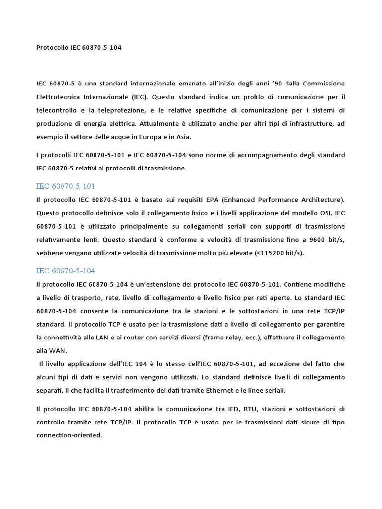 Protocollo IEC 60870 | PDF