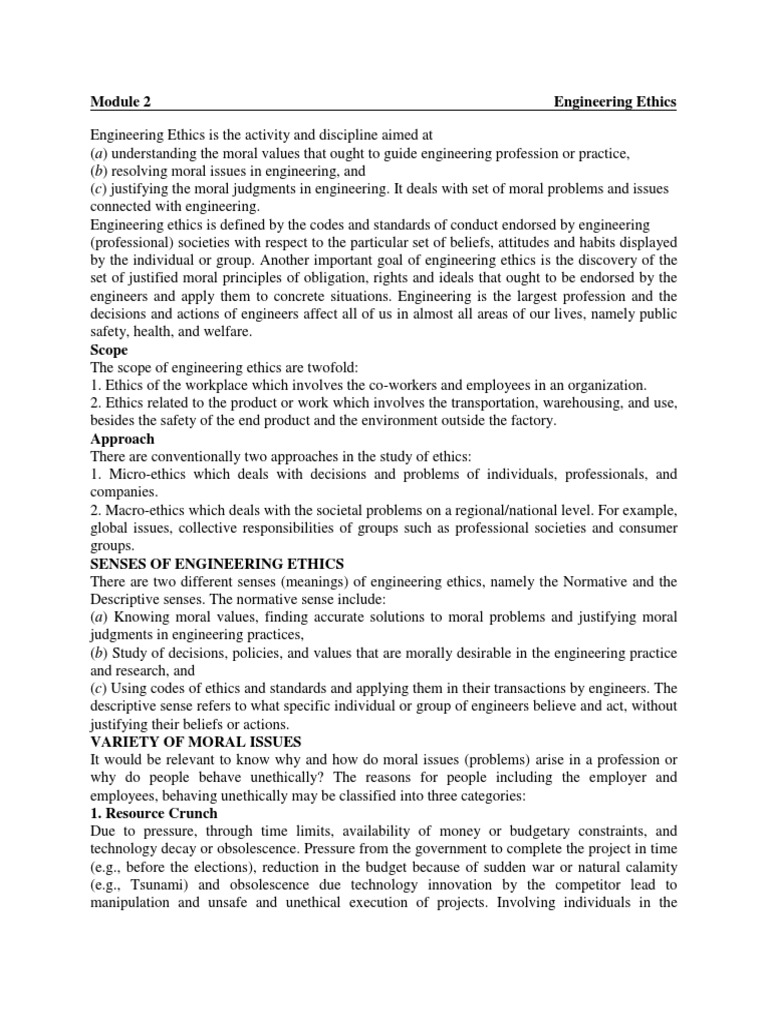 Module 2 Engineering Ethics | PDF | Morality | Utilitarianism