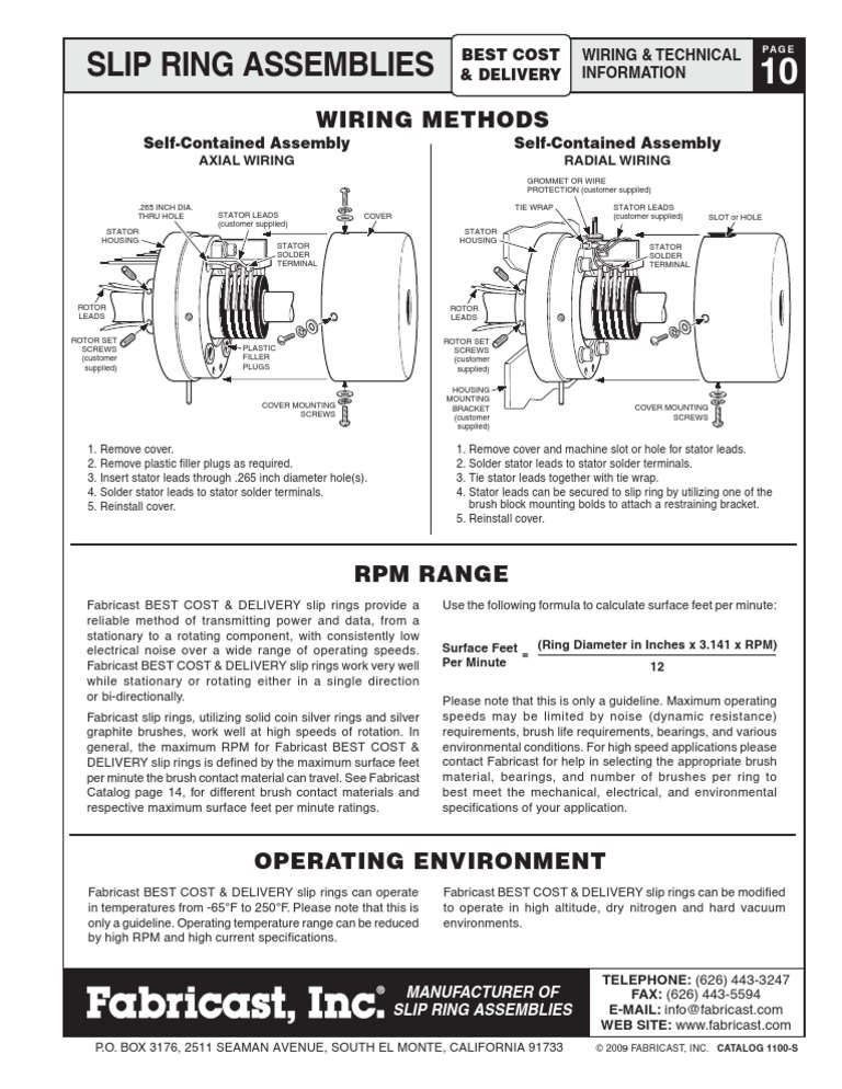 Slip Ring Assemblies: Wiring Methods | PDF | Electrical Connector ...