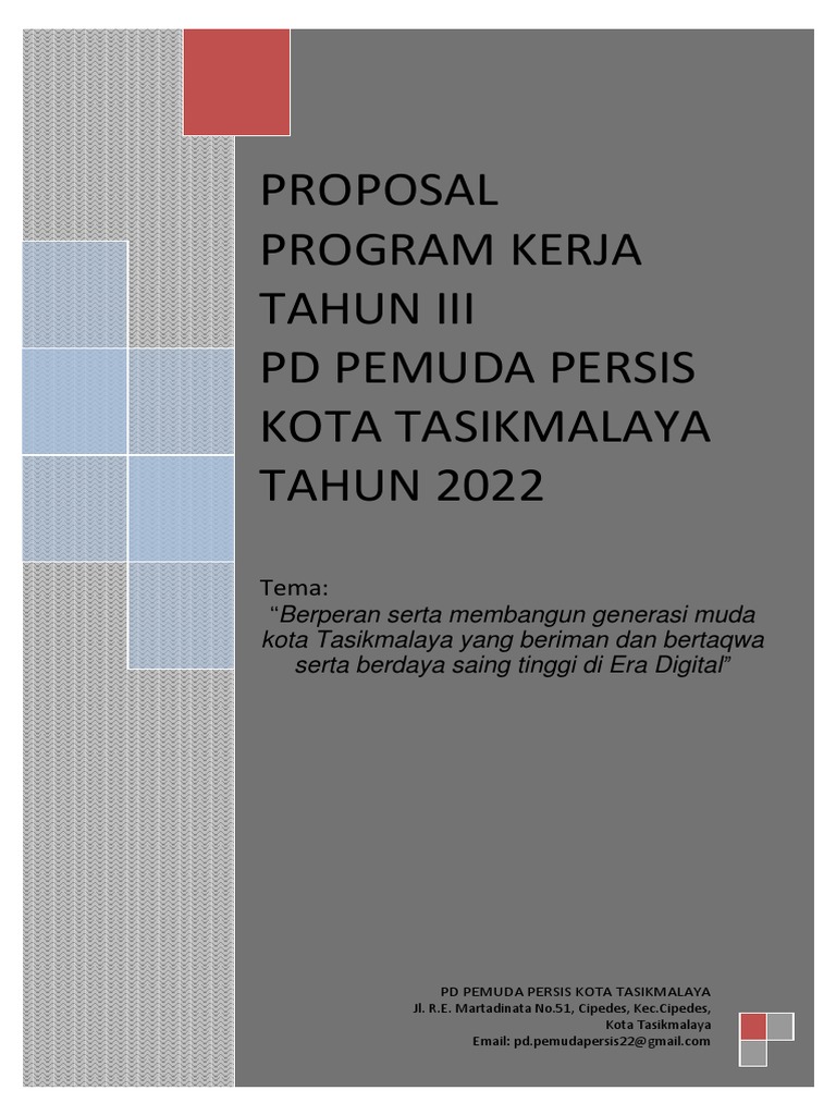 Proposal Program Kerja Tahun Iii PD Pemuda Persis Kota Tasikmalaya ...
